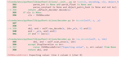 api error saying expecting value line 1 column 1 char