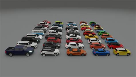 Modelo 3d Colección De 50 Coches Low Poly Turbosquid 1751651