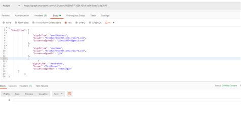 azure ad b2c how to update identities collection for existing b2c