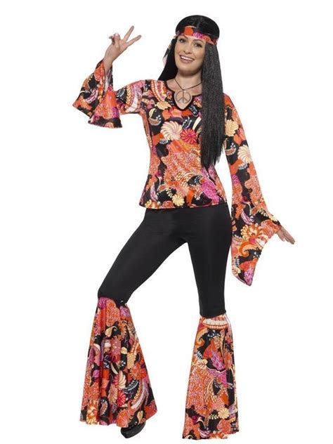 42 Black And Orange 1960s Style Willow The Hippie Women Adult