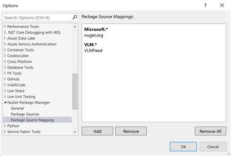 nuget package source mappings