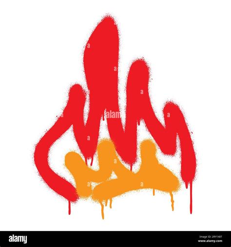 Isolated Spray Graffiti Fire Symbol Over White Stock Vector Image And Art