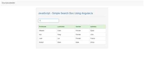 javascript simple search box using angularjs sourcecodester