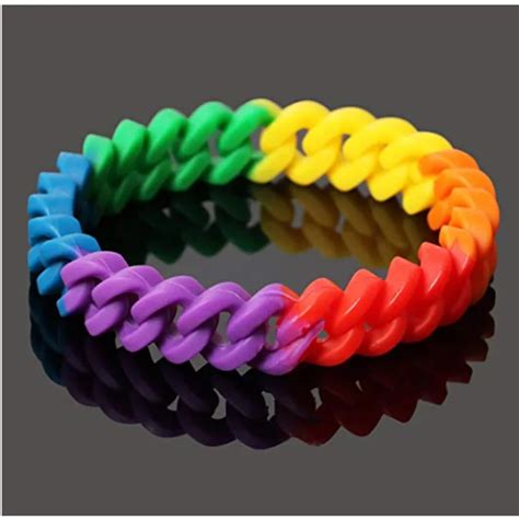 Wholesale Lgbt Pride Chain Silicone Bracelets 100 Pieces Queerks™