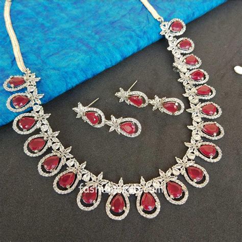 American Diamond Necklace Set For Wedding
