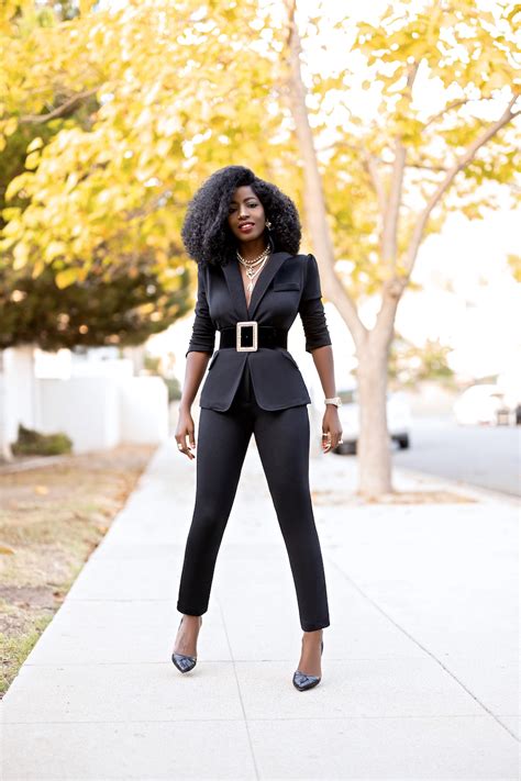 Fitted Blazer Contrast Waist Pants Stylepantry