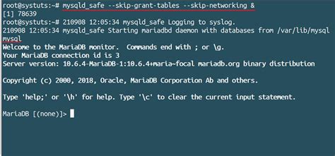 mysql safe mode password reset solution bash beta