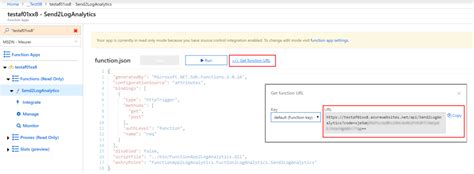 deploy an azure functional app as an interface to log