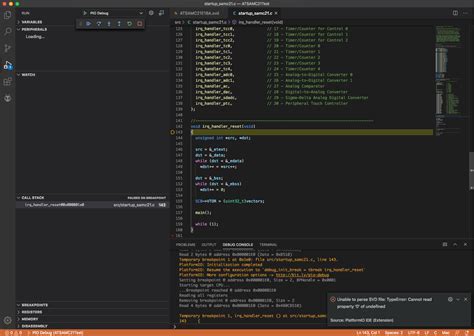 unable to parse svd file typeerror cannot read property 0 of