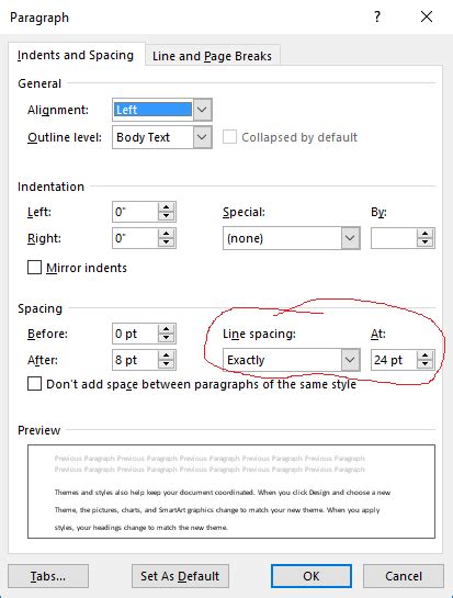 line spacing issues in word 2016 when a word is in a different font
