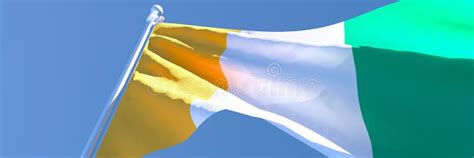 3d Rendering Of The National Flag Of Cote Divoire Waving In The Wind