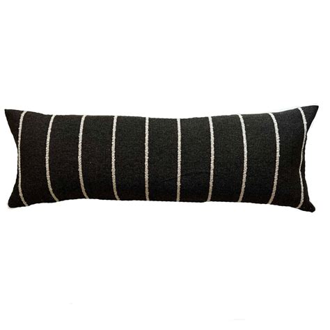 Long Lumbar Black Striped Lumbar Pillow Birch 14x36 Lumbar 20x54