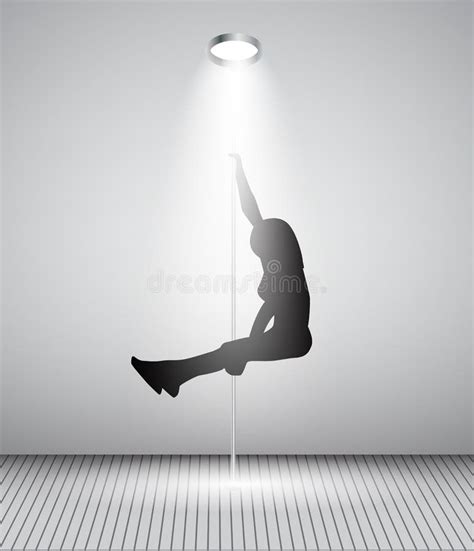 Silhouette De Fille De Strip Tease De Danse Sur Polonais Illustration