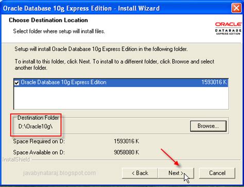 installing oracle database 10g express edition javabynataraj