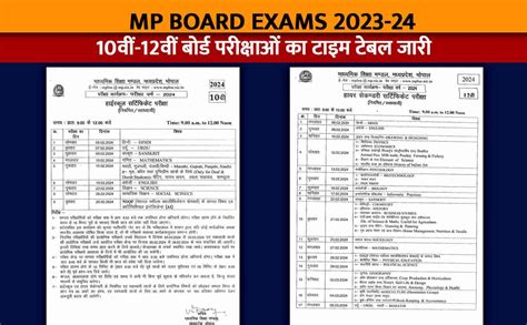 Mp Board 10th 12th Exam Time Table 2024 लोकसभा चुनाव की वजह से जल्द