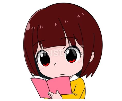 本を読む女の子イラスト No 24264588／無料イラスト フリー素材なら「イラストac」