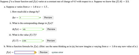 Answered Suppose F Is A Linear Function And F X … Bartleby