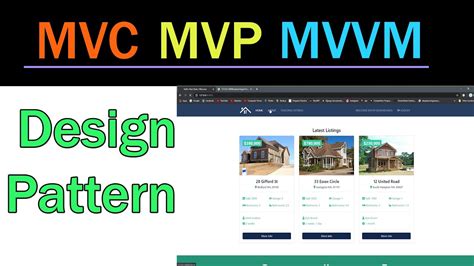 mvc mvt mvp mvvm design pattern explained software architecture
