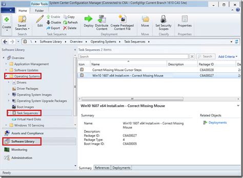 no mouse cursor during an osd task sequence configuration manager