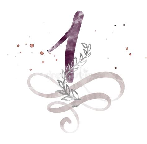 Watercolor Number One Stock Illustrations 1 139 Watercolor Number One