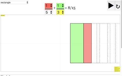 add and subtract fractions javascript html5 applet simulation model