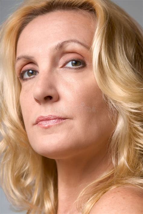 Portrait Of Mature Blond Woman Stock Image Image Of Body Dress 5816093