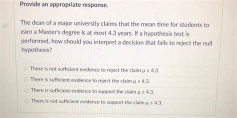 Solved Provide An Appropriate Response The Dean Of A Major