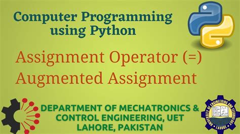 lab 02 [part 2] assignment operator [python programming basics] youtube