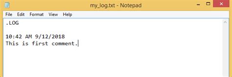 how to use notepad to create a log file