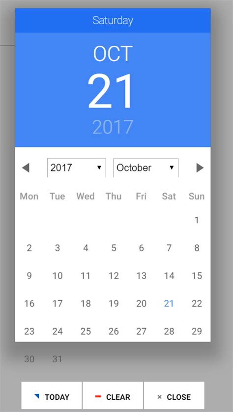 angular date picker background too short material design