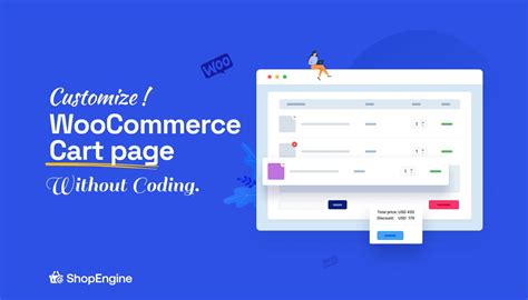 how to customize woocommerce cart page no coding