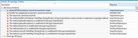 apache poi java compiler errors in dde on new computer