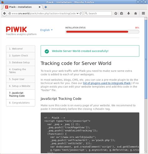 ubuntu 16 04 lts apache2 log report piwik server world