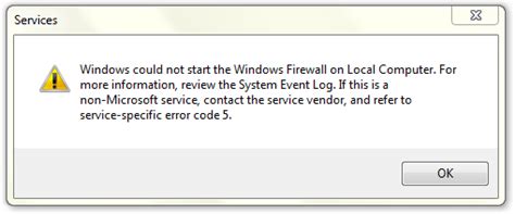 windows 7 firewall service won t start kent oyer
