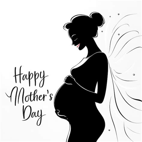 Premium Photo Pregnant Woman Future Mom Illustration Mothers Day On