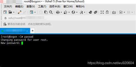 如何在xshell下修改root用户的密码 xshell软件重置root密码 csdn博客
