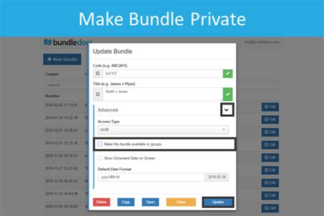 feature focus how to make your bundles private unshare — bundledocs