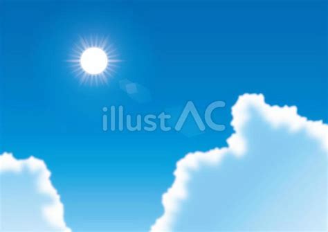 青空と太陽と雲イラスト No 23774315／無料イラスト フリー素材なら「イラストac」