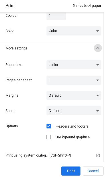 javascript i want to print the page and make the background graphics