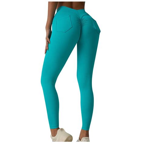 Gbyljf Womens Workout Yoga Pants V Back Scrunch Butt Leggings High