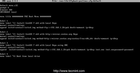 setting up a pxe network boot server for multiple linux distribution