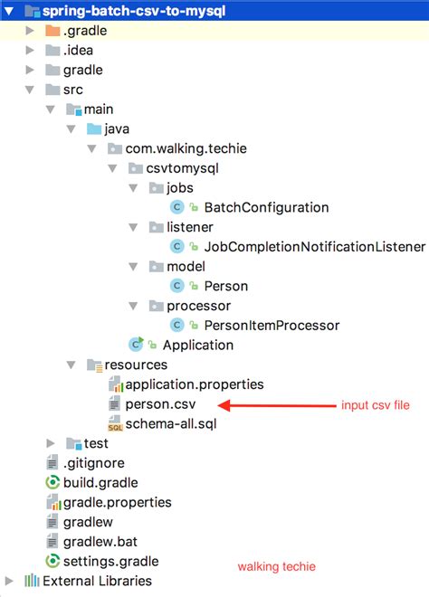 spring batch example in spring boot csv file to mysql