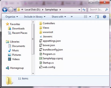 dotnet core tooling preview 4 aspnet core folder strcture