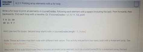 solved challenge 6 2 3 printing array elements with a for