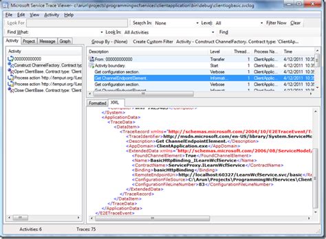 ibloggable implemented wcf service trace viewer part 1