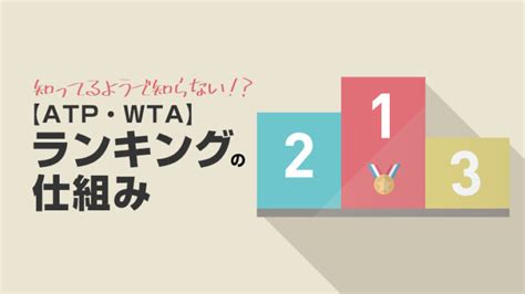 【ツアー関連】atp・wta テニス世界ランキングの仕組み I Just Started