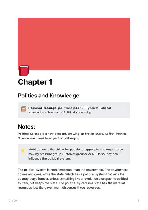 Chapter 1 Politics And Knowledge 📕 Chapter 1 Politics And Knowledge
