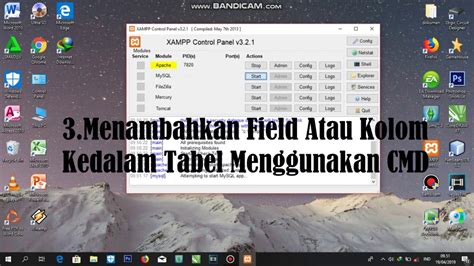 tutorial membuat databases menggunakan xampp di cmd youtube