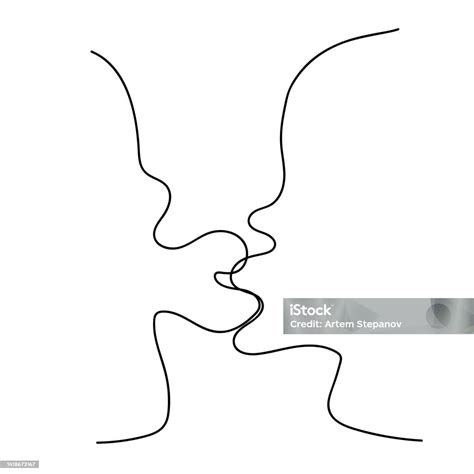 One Line Drawing Woman Face Beauty Female Portrait Stock Illustration