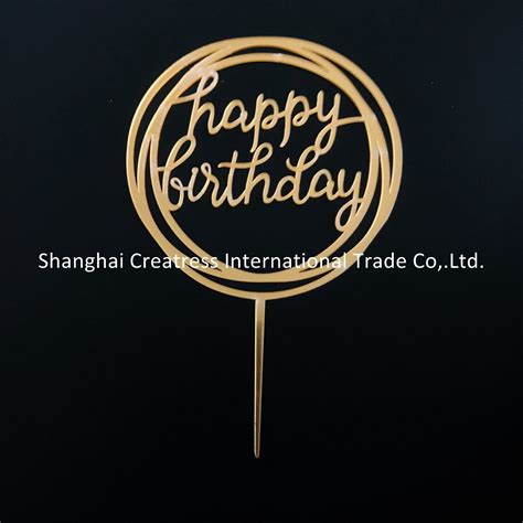 Distinctive Custom Happy Birthday Acrylic Cake Topper China Acrylic